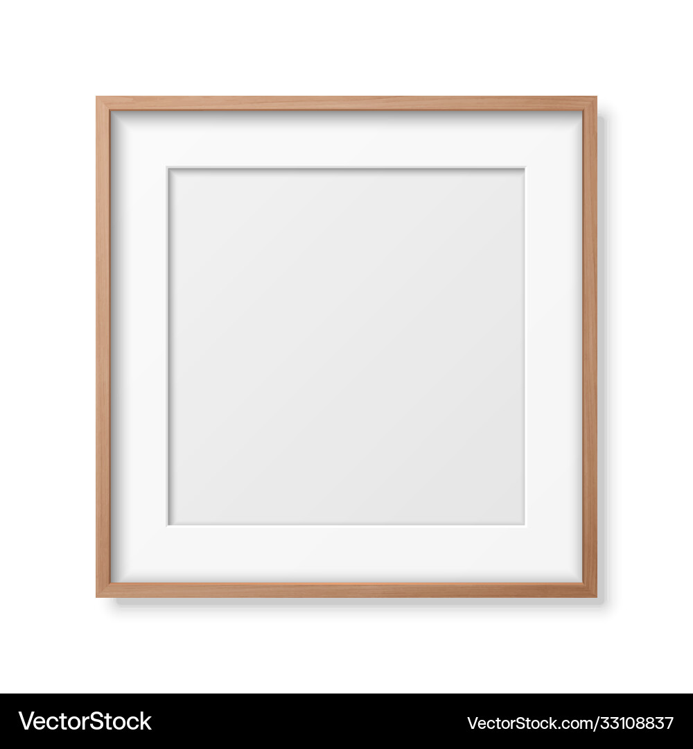 3d realistic square brown wooden simple Royalty Free Vector