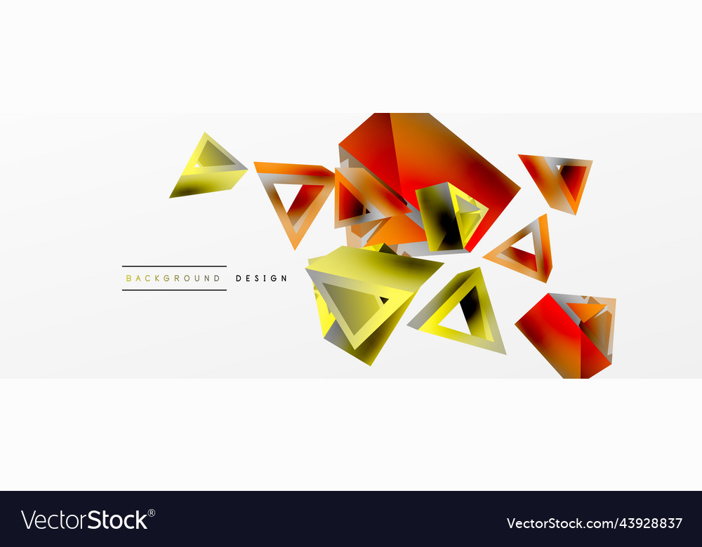 3d triangle abstract background basic shape Vector Image