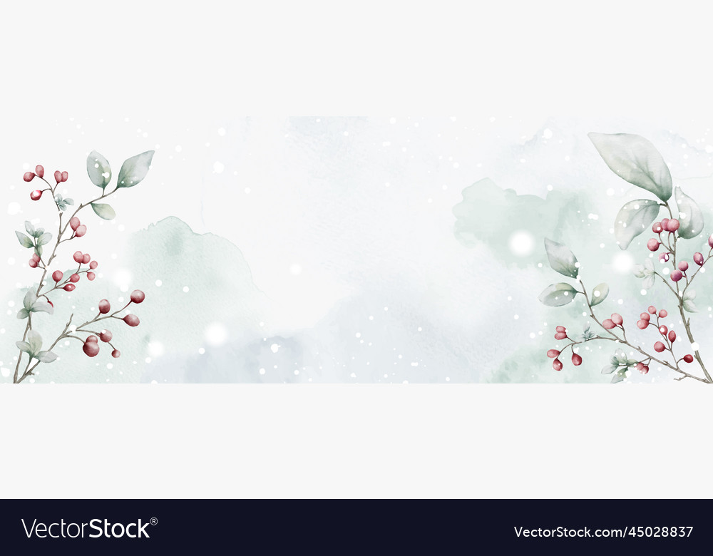 Abstract art watercolor of berries branches Vector Image