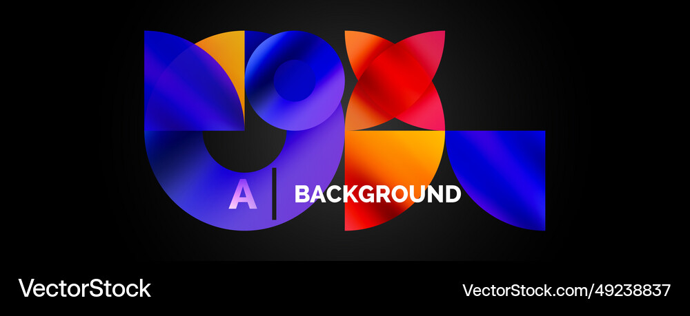 Abstract round geometric shapes with gradients Vector Image