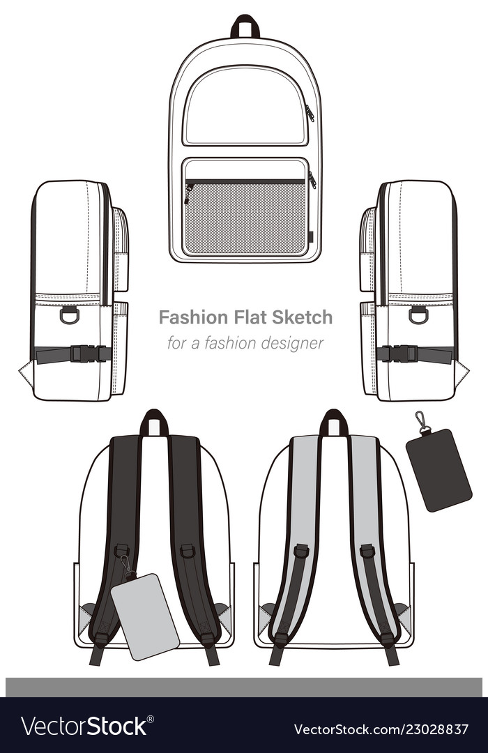 Backpack design template Royalty Free Vector Image