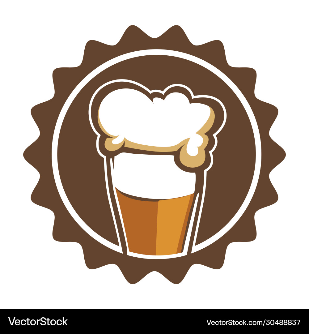 Beer brewery or pub craft drink in cup Royalty Free Vector