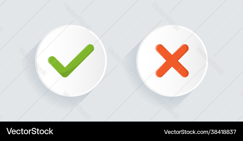 Cross right ui design Royalty Free Vector Image