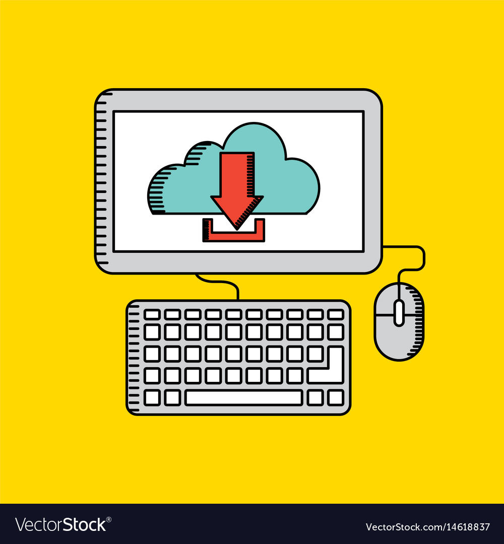 Desktop computer technology icon Royalty Free Vector Image