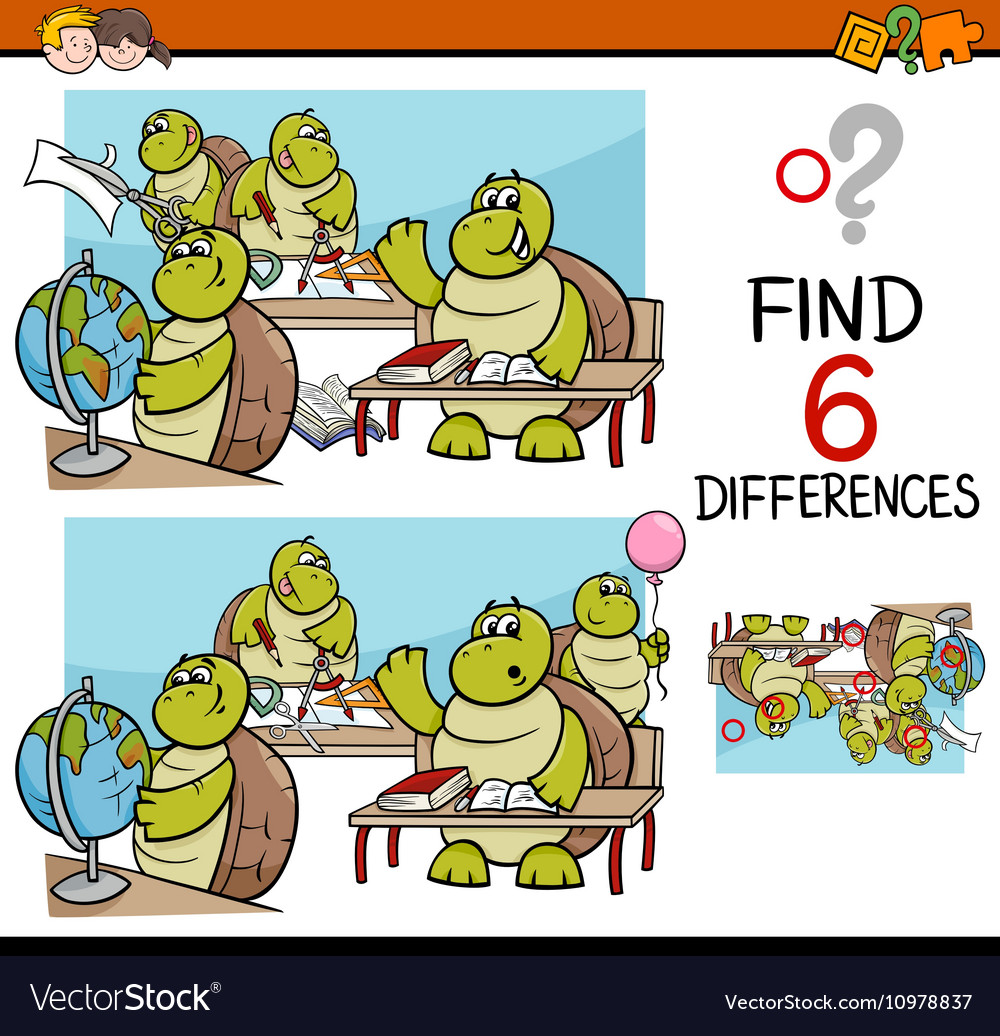Differences task for kids Royalty Free Vector Image