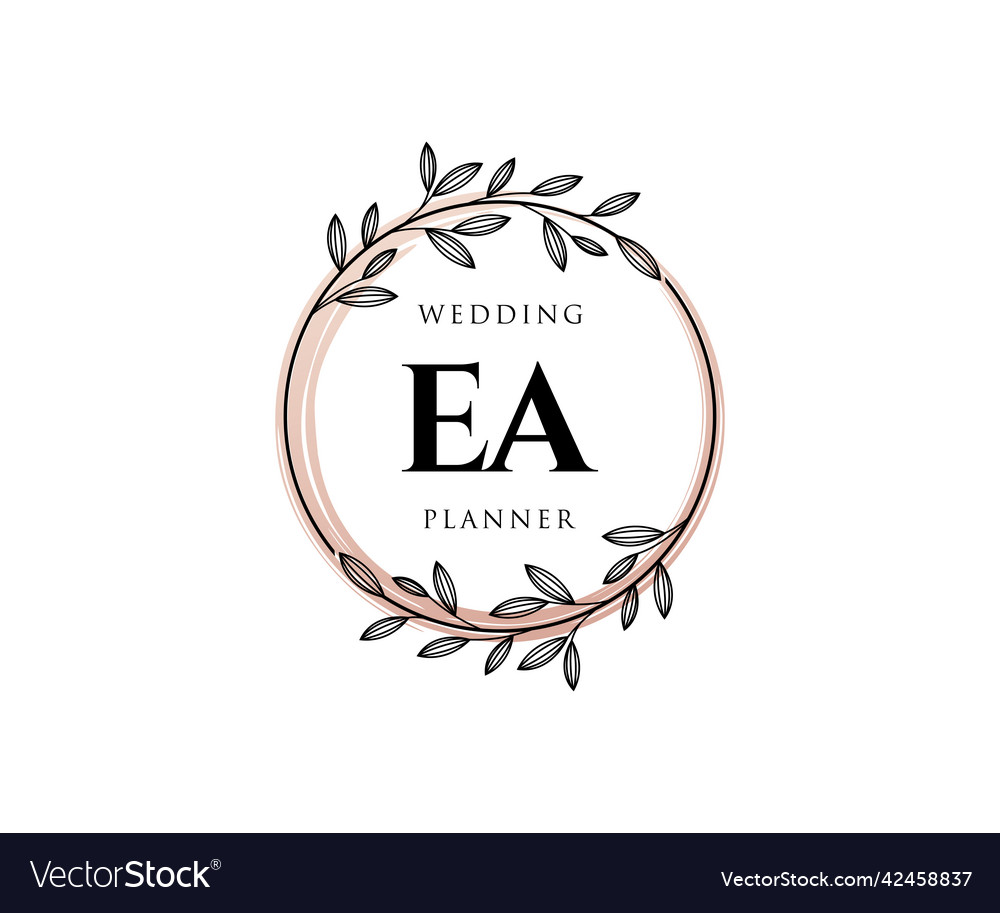 Ea initials letter wedding monogram logos Vector Image