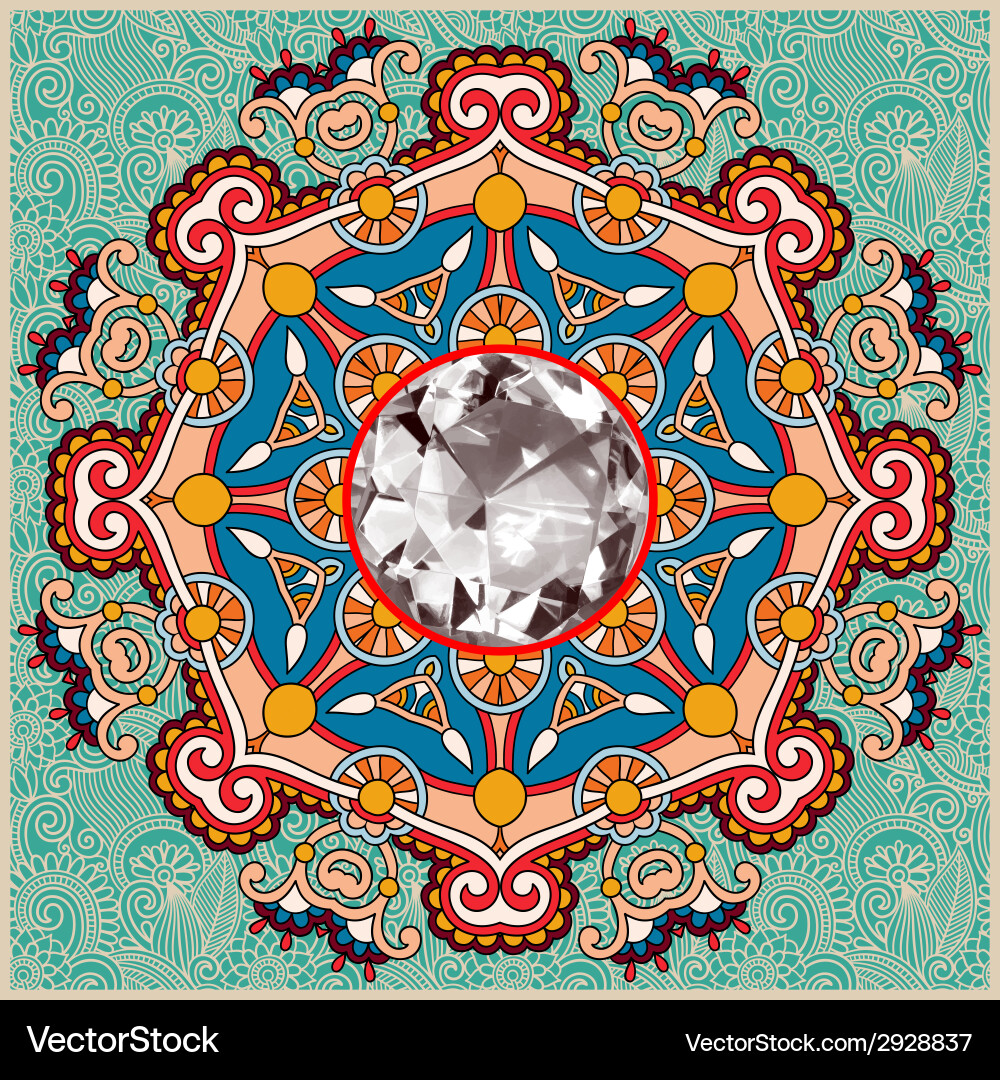 Floral background with diamond jewel Royalty Free Vector