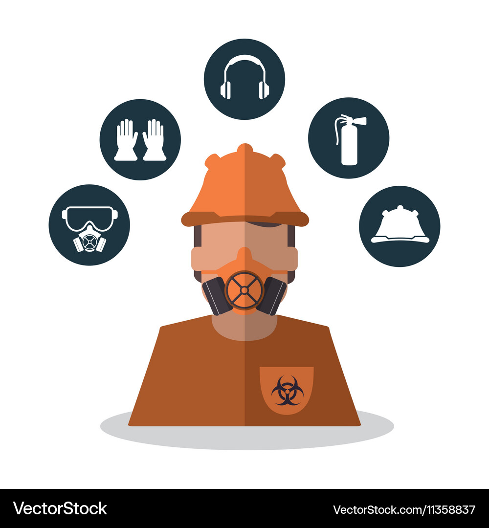 Isolated industrial safety design Royalty Free Vector Image