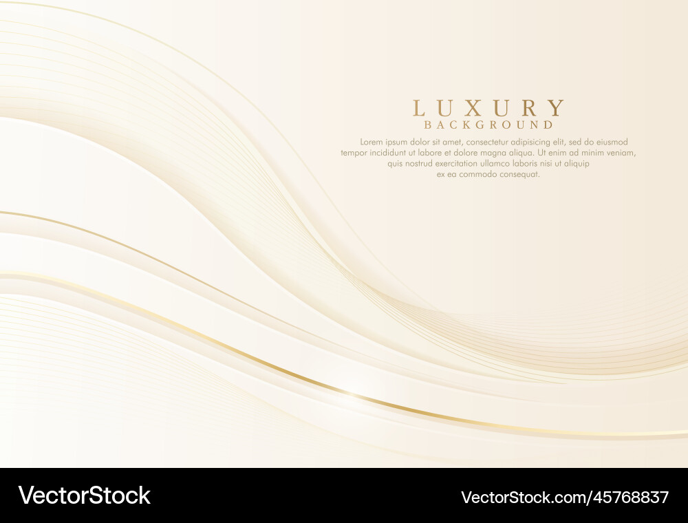 Luxury abstract curve on cream background with Vector Image