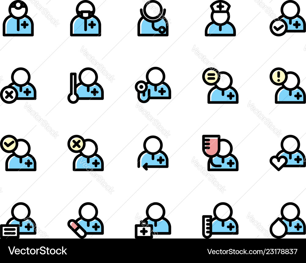 Medical doctor icon set Royalty Free Vector Image