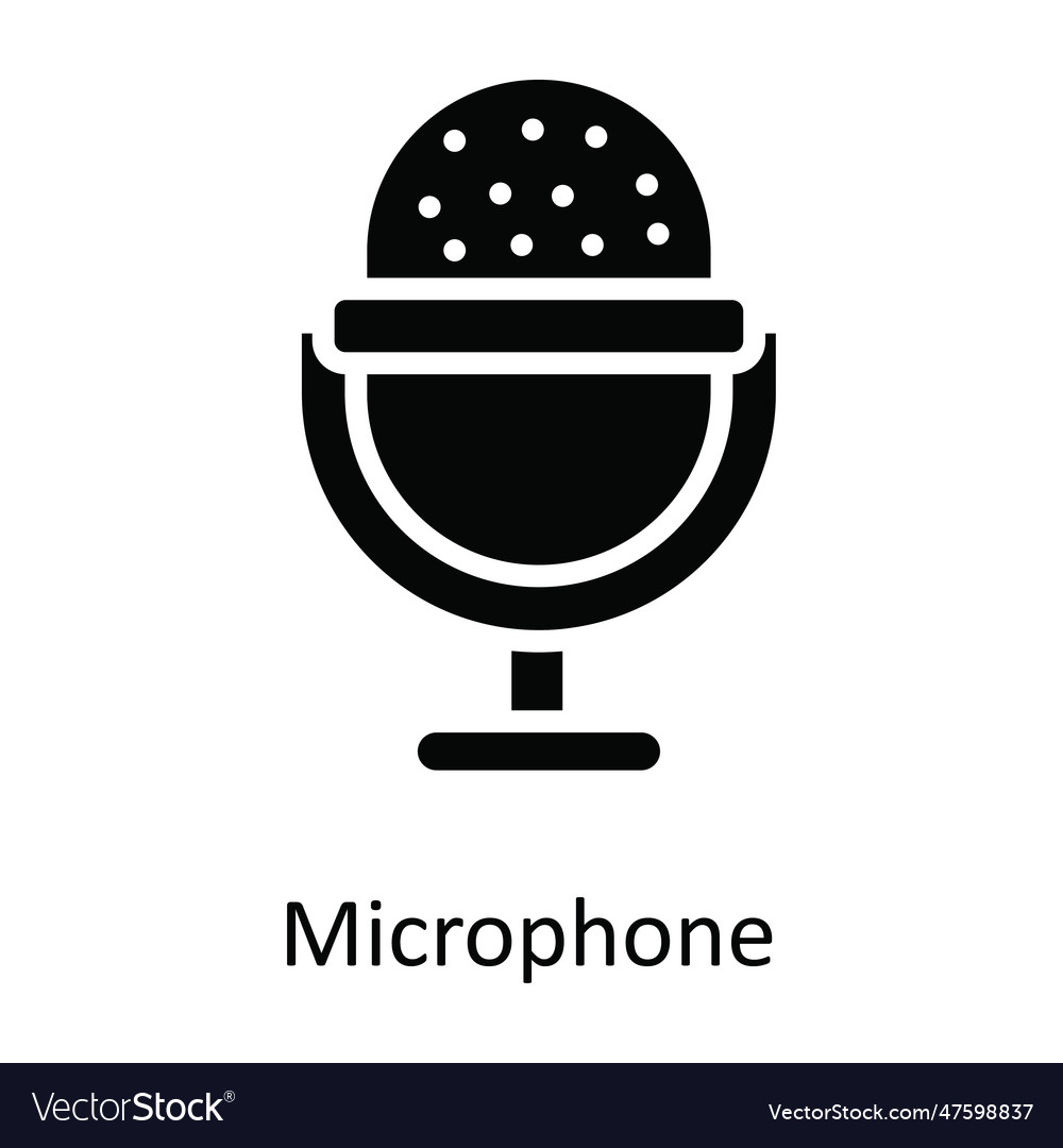 Microphone solid icon design Royalty Free Vector Image