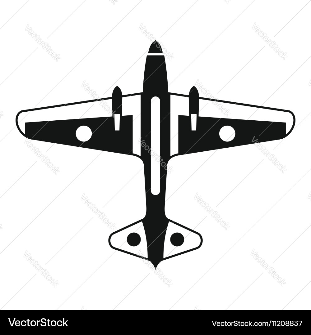 Military aircraft icon simple style Royalty Free Vector