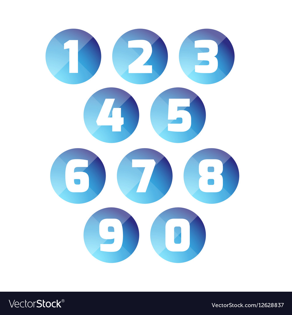 Number set button Royalty Free Vector Image - VectorStock