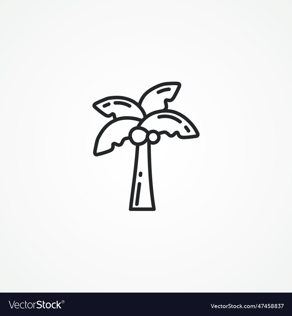 Palm tree line icon tree line icon Royalty Free Vector Image Palm tree line icon tree line icon Royalty Free Vector Image