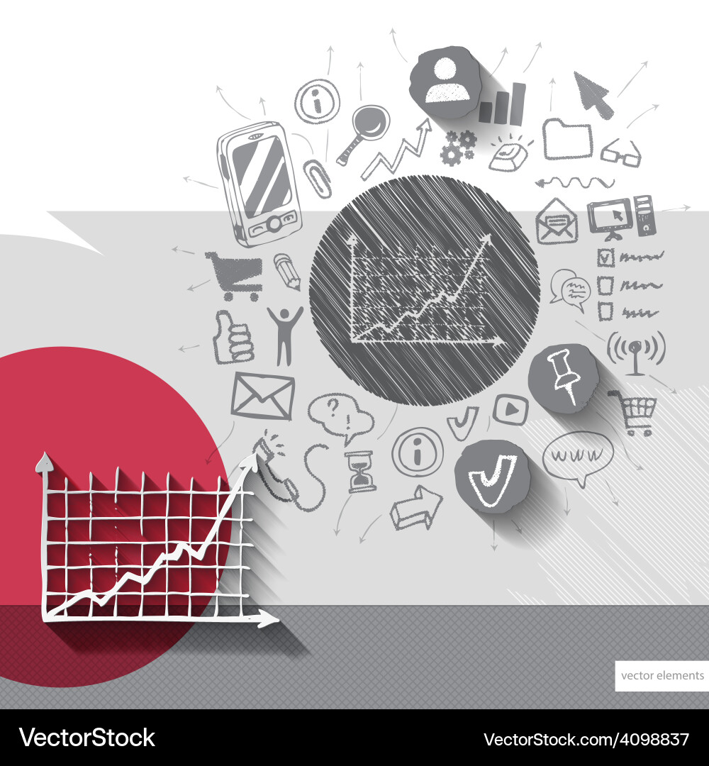 Paper and hand drawn graphic diagram emblem Vector Image