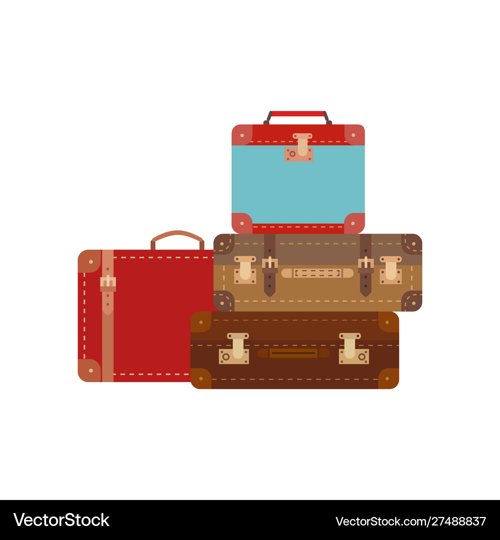 Retro travel luggage Royalty Free Vector Image