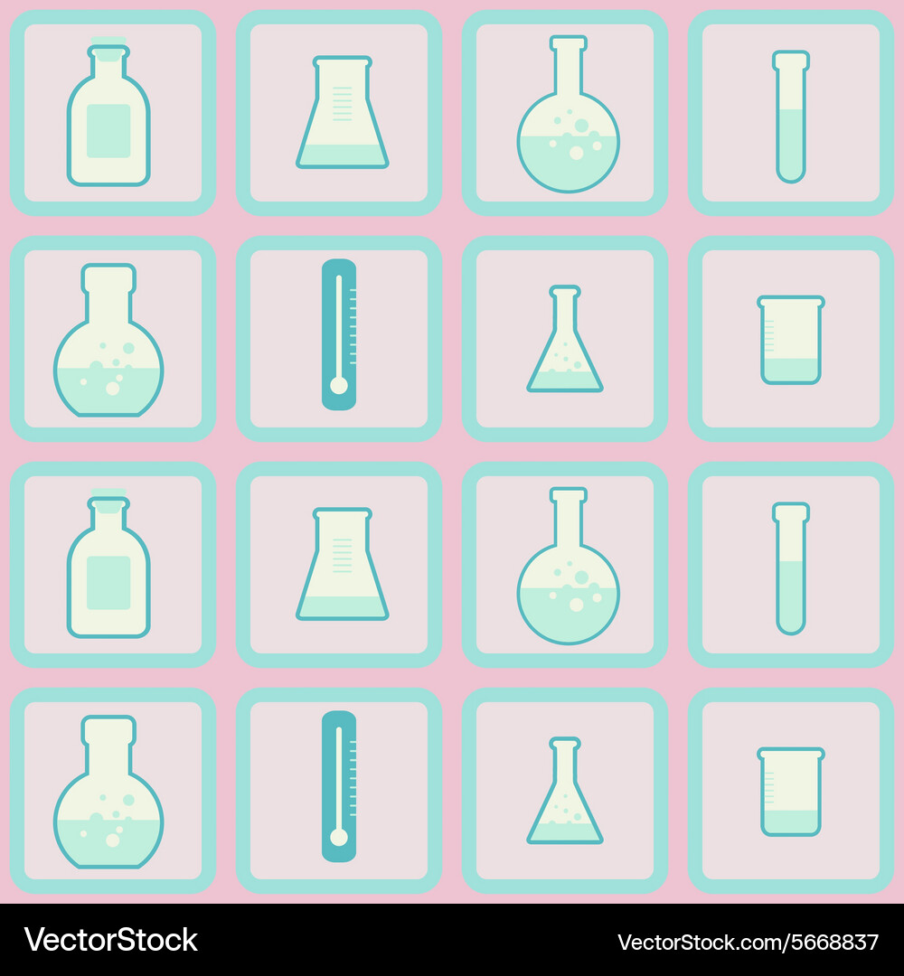 Seamless background with chemical equipment Vector Image