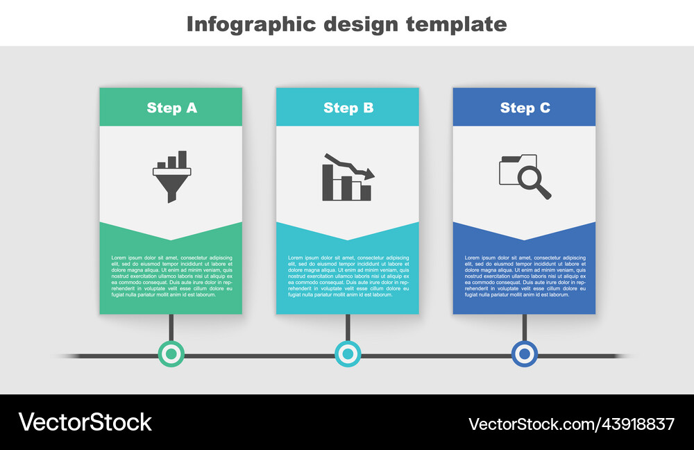 Set sales funnel with chart financial growth Vector Image