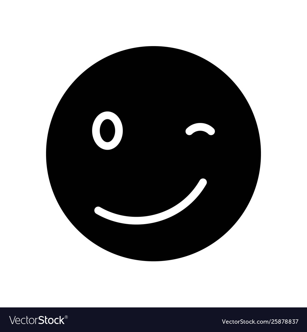 Smiling face isolated solid style icon Royalty Free Vector