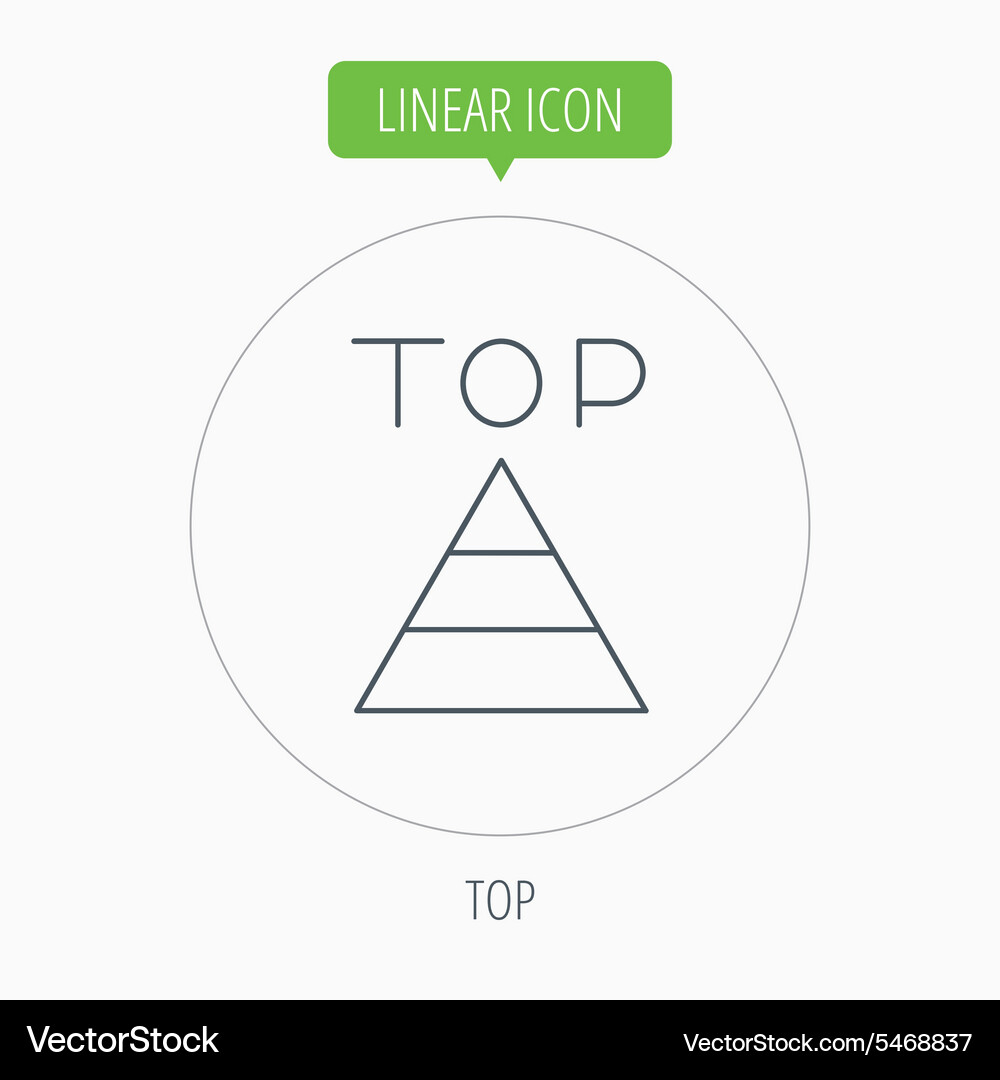 Triangle icon top or best result sign Royalty Free Vector