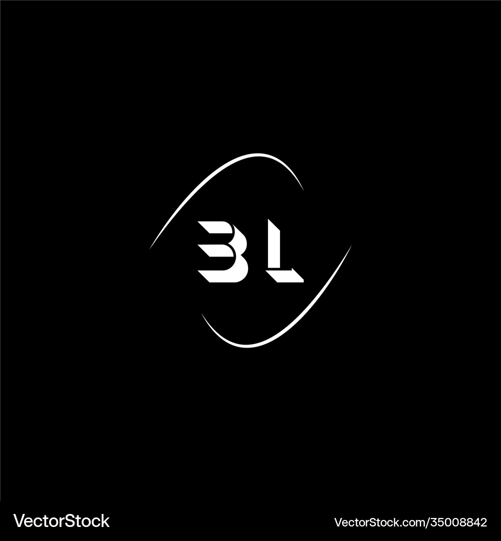 B l letter logo creative design on black color Vector Image