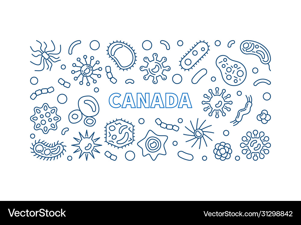 Coronavirus in canada concept line Royalty Free Vector Image