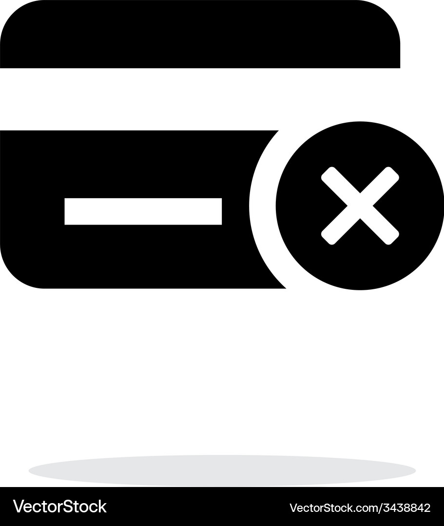 Credit card denied icon on white background Vector Image