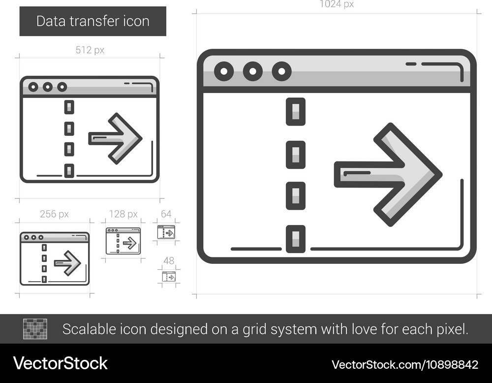 Data transfer line icon Royalty Free Vector Image