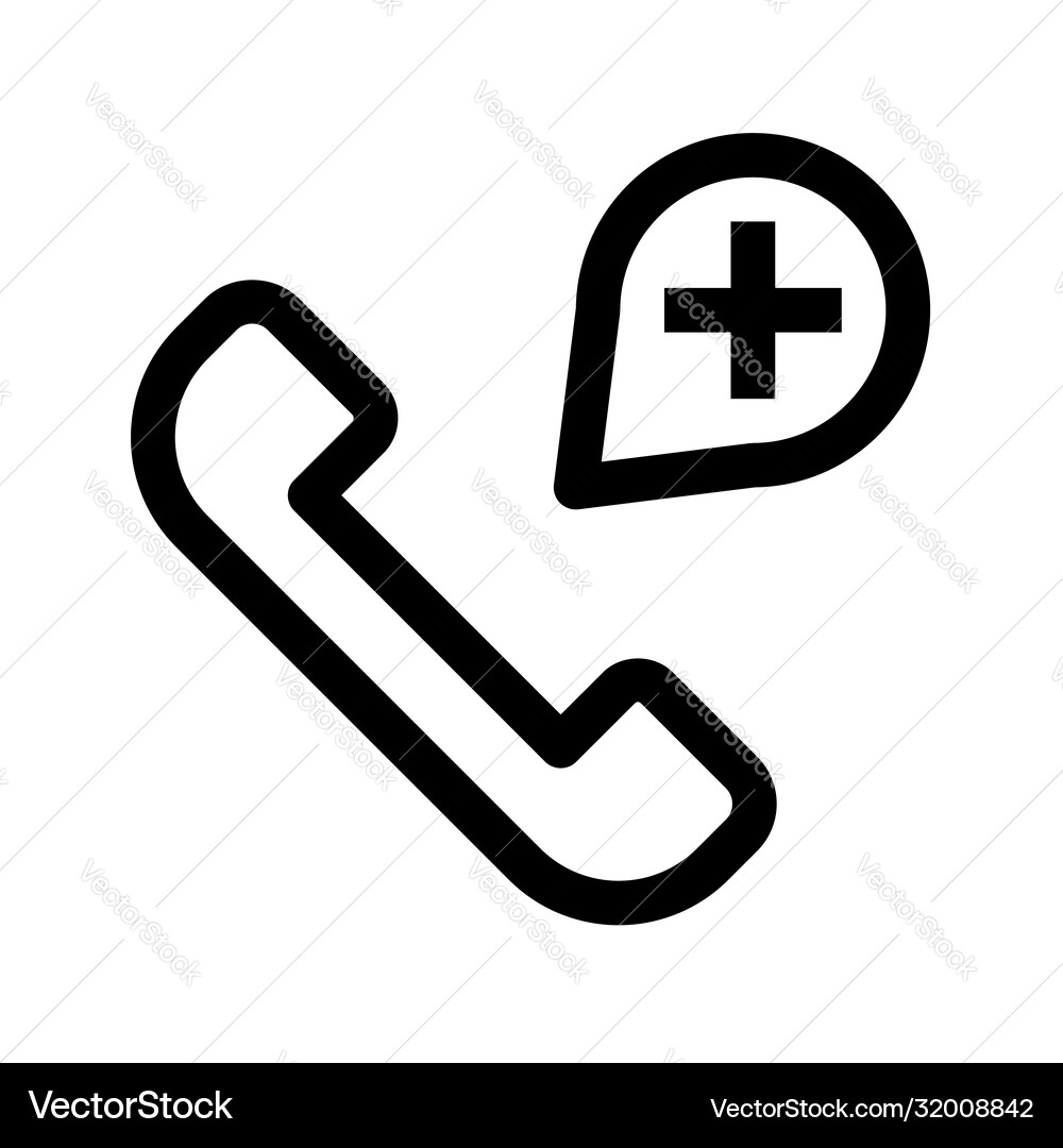Emergency call icon doctor phone Royalty Free Vector Image