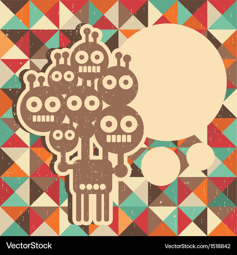 Funny monster with banner for your text Royalty Free Vector