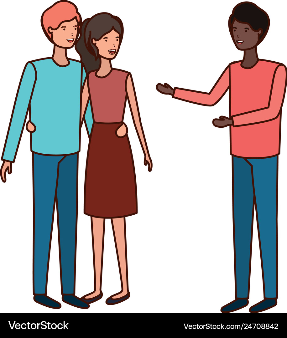 Group of people avatar character Royalty Free Vector Image