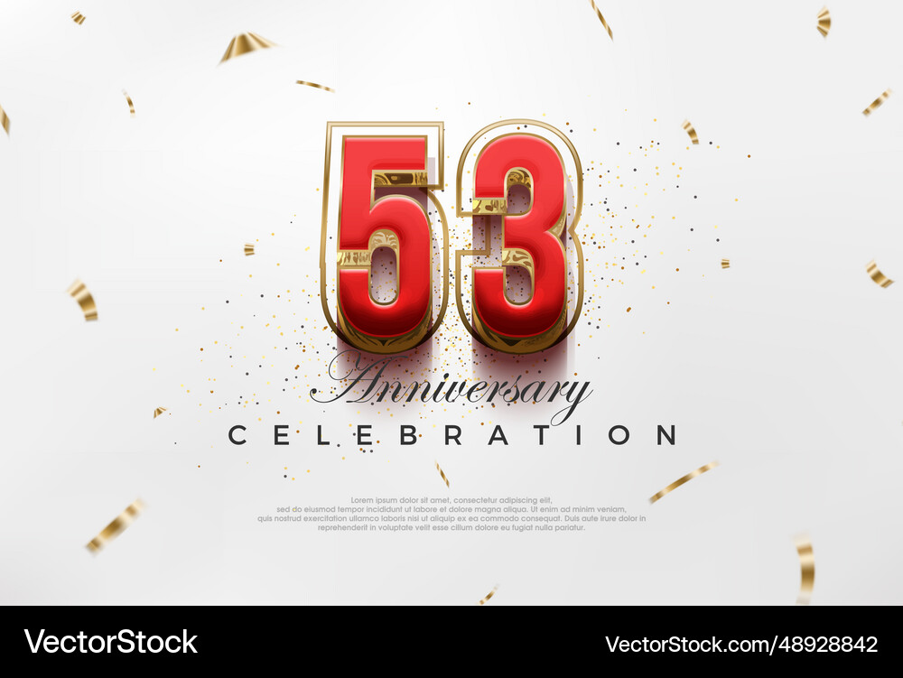 Modern 53rd anniversary design with luxury Vector Image