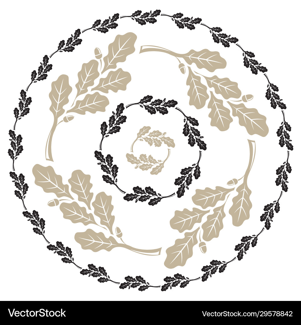 Oak leaf and acorn design oak leaf wreath Vector Image