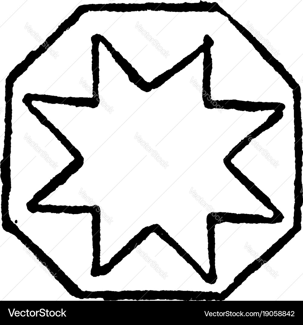 Octagon design is the eight directions Royalty Free Vector