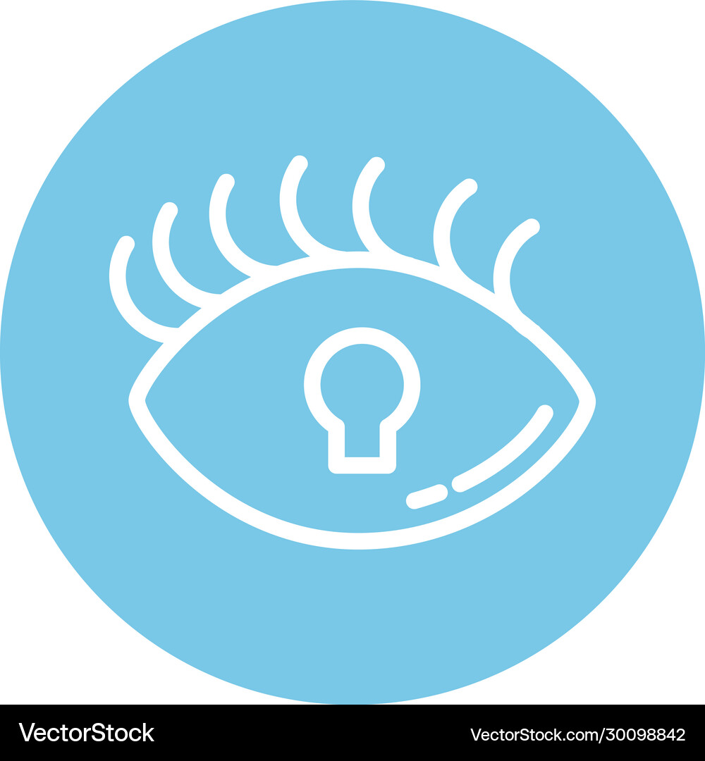 Padlocked eye block and flat style icon Royalty Free Vector