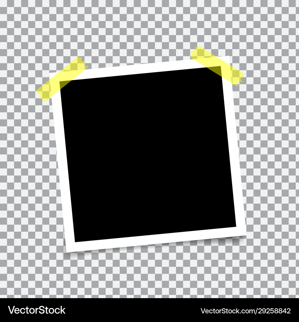 Photo frame mockup design on sticky Royalty Free Vector