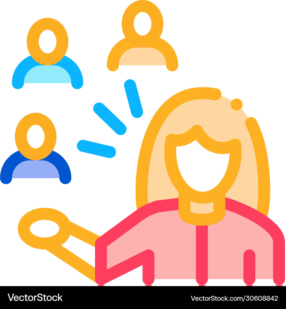 Presentation people woman icon Royalty Free Vector Image
