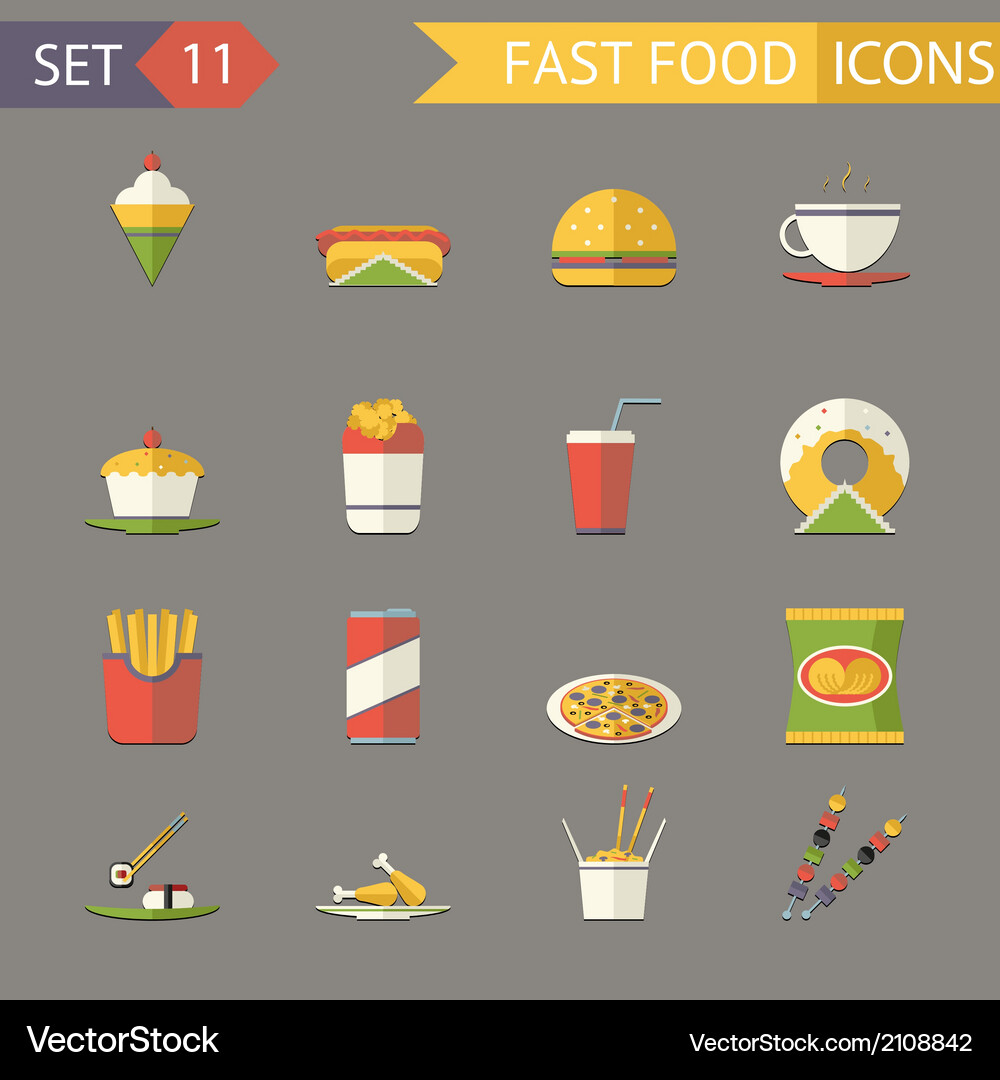 Retro Fast Food Icons Royalty Free Vector Image