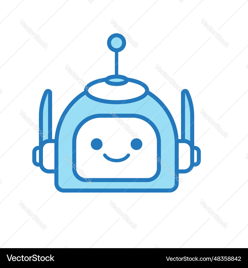 Robot head avatar design cartoon icon Royalty Free Vector