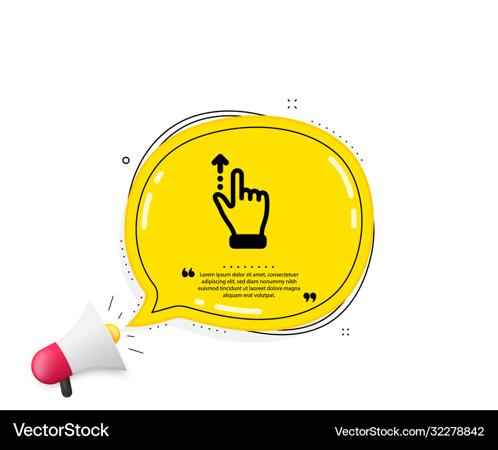 Touchscreen gesture icon slide up arrow sign Vector Image