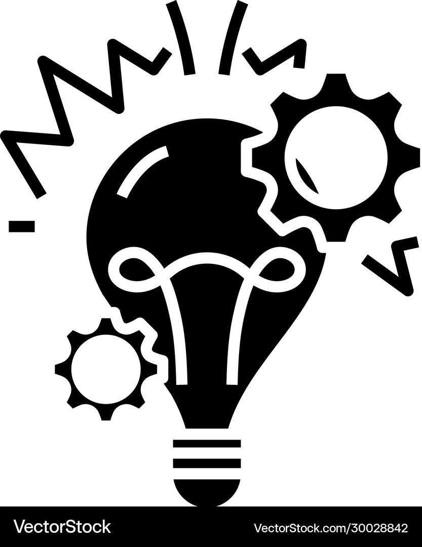 Working idea line icon concept sign outline Vector Image