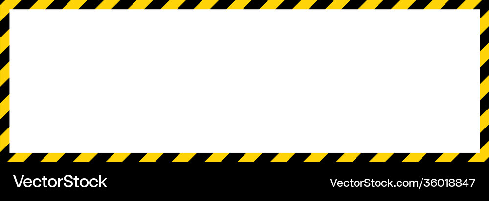 Black and yellow diagonal line striped blank Vector Image