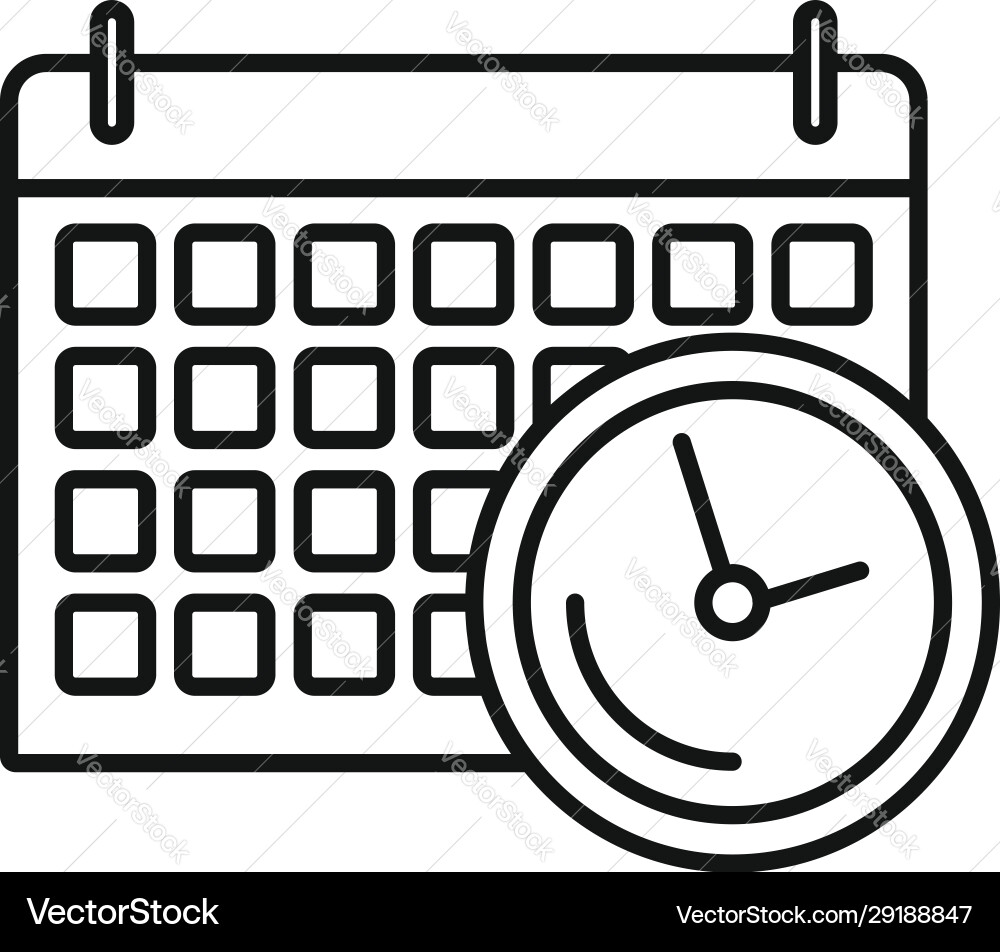 Exams calendar icon outline style Royalty Free Vector Image