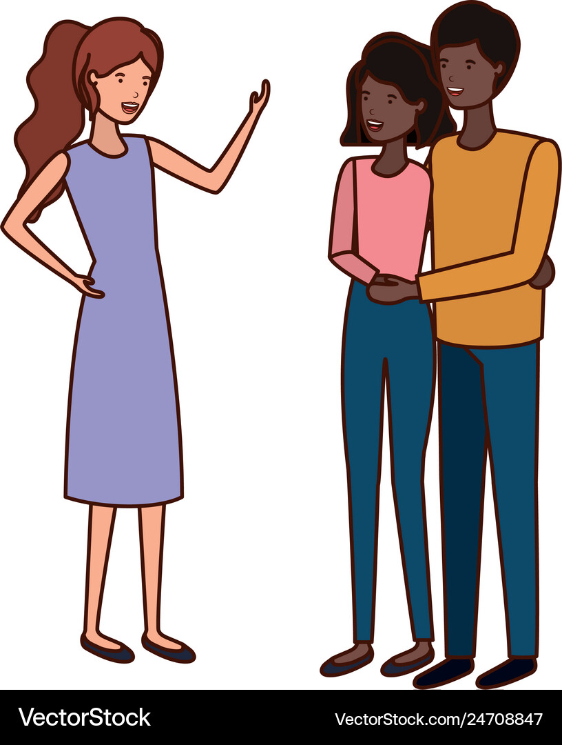 Group of people avatar character Royalty Free Vector Image
