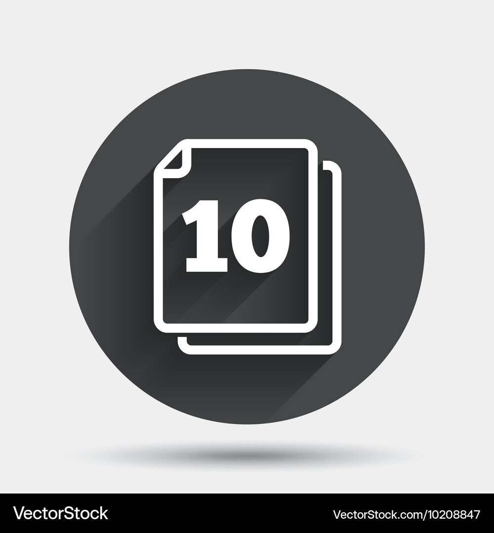 In pack 10 sheets sign icon papers symbol Vector Image