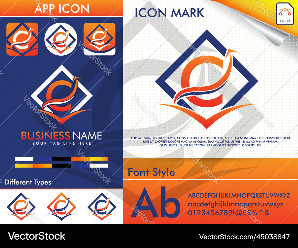Letter c finance logo premium Royalty Free Vector Image