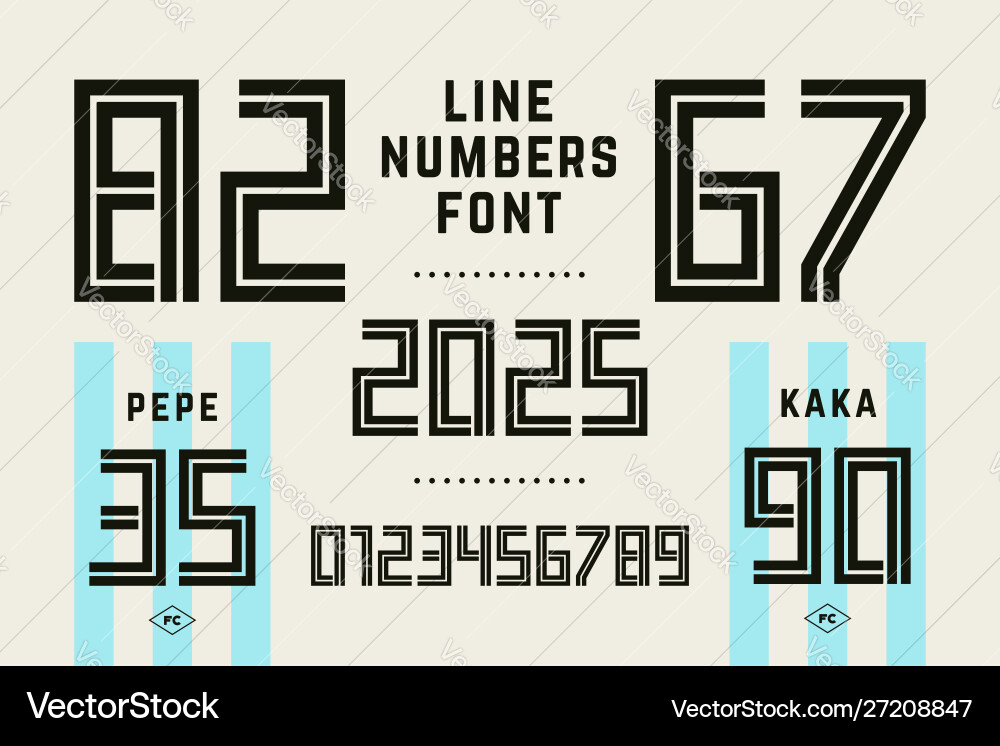 Numbers font sport font with and numeric Vector Image