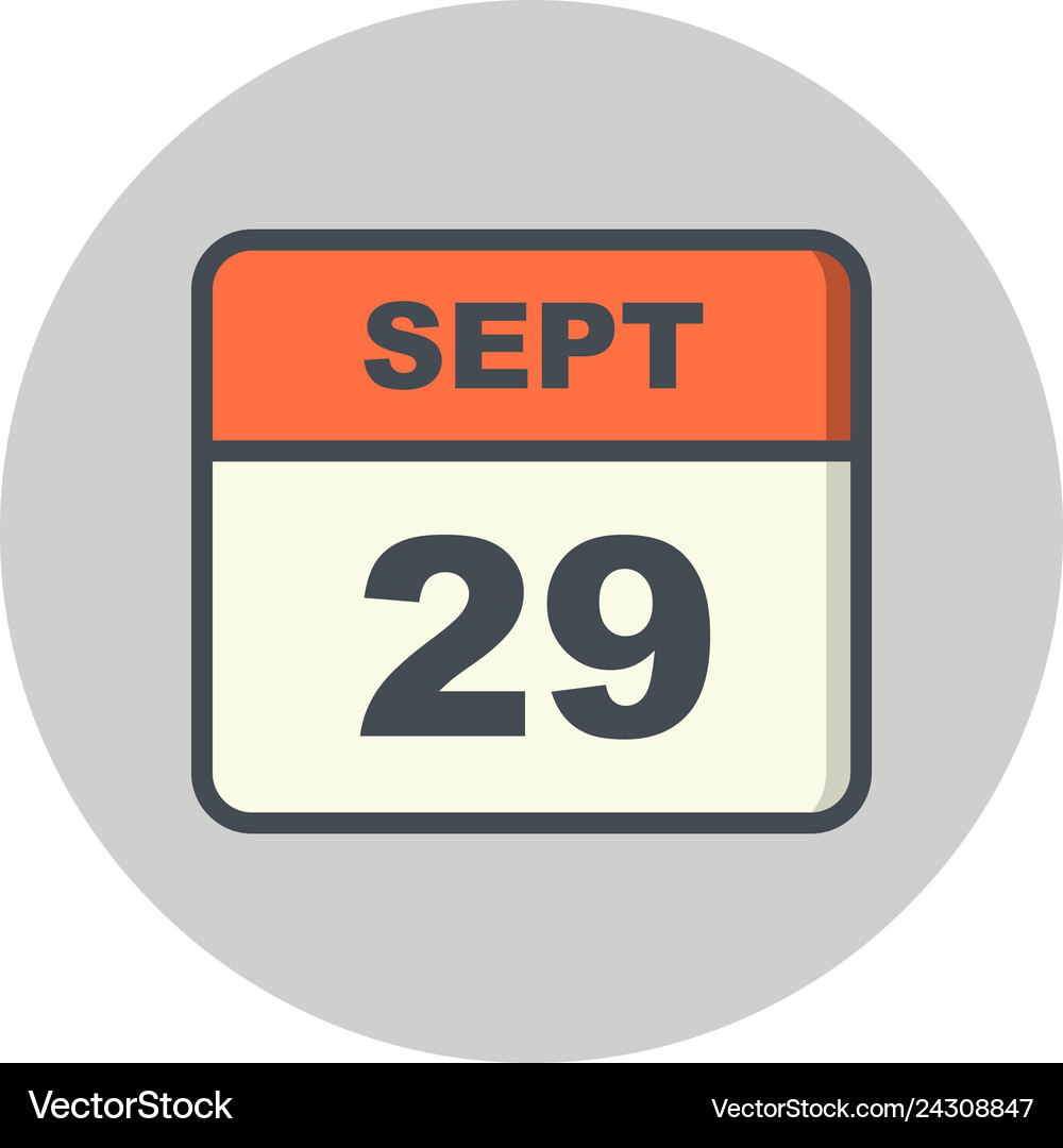 September 29th date on a single day calendar Vector Image