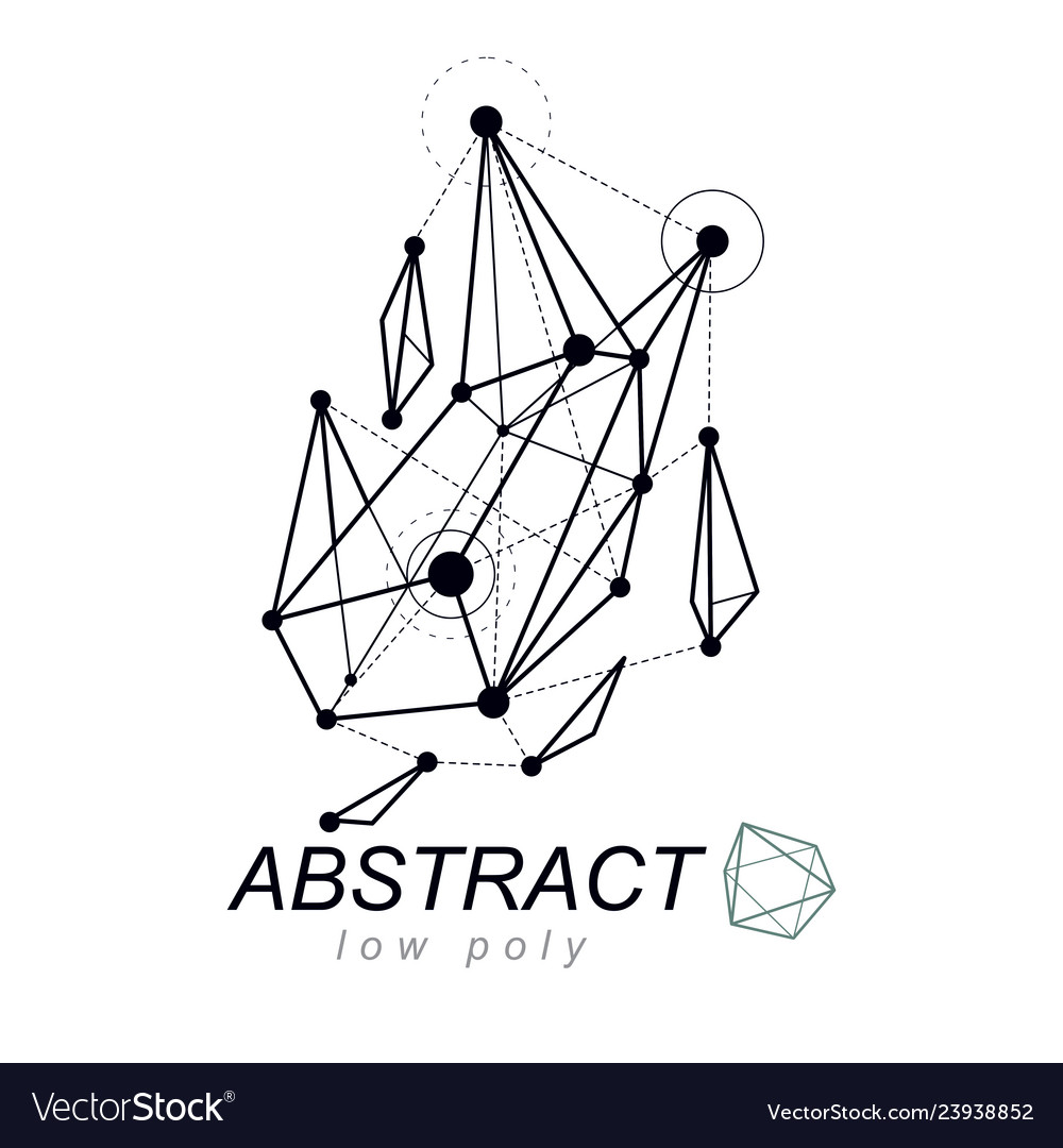 Abstract three-dimensional shape design element Vector Image