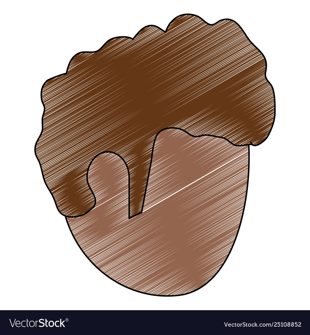 Afro Man Faceless Head Scribble Royalty Free Vector Image